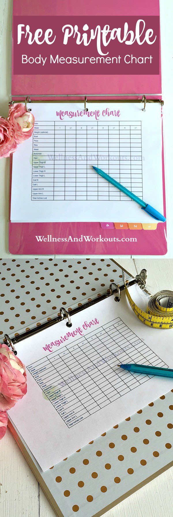 Free Printable Body Measurement Chart | Body Measurement Tracker